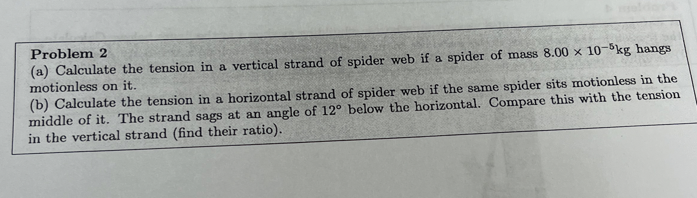 Solved Calculate the tension in a vertical strand if apoder | Chegg.com