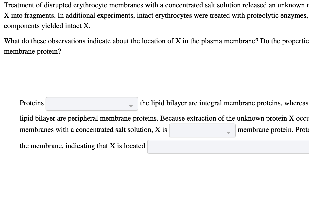 Solved Treatment of disrupted erythrocyte membranes with a | Chegg.com