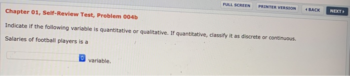 Solved FULL SCREEN PRINTER VERSION 4 BACK NEXT Chapter 01, | Chegg.com