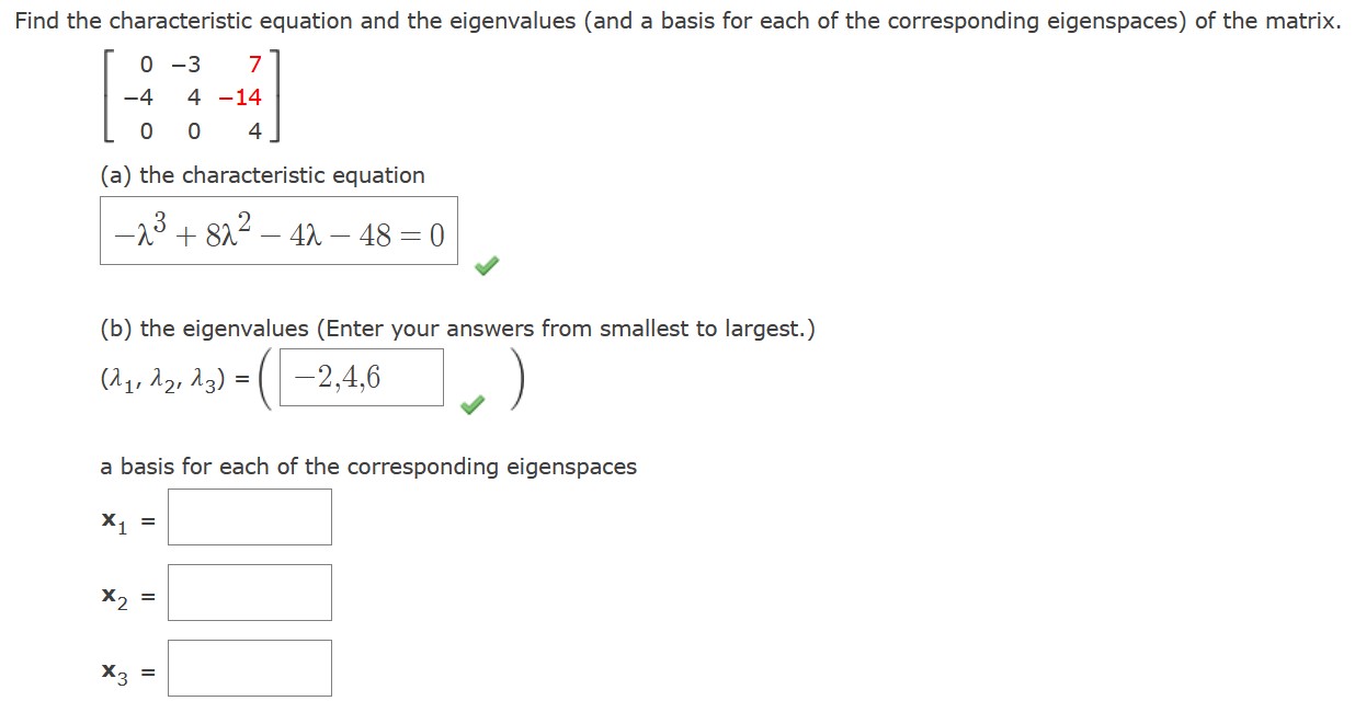 Solved Find the characteristic equation and the eigenvalues | Chegg.com