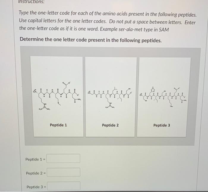 Solved Instructions: Type the one-letter code for each of | Chegg.com