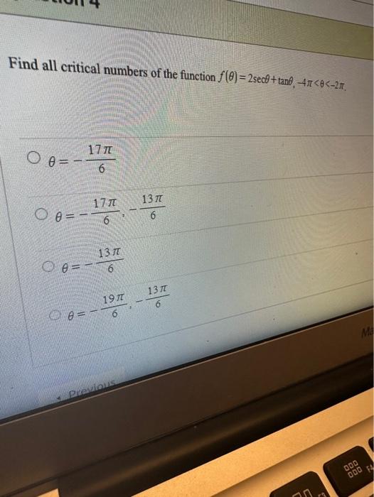 Solved Find all critical numbers of the function | Chegg.com