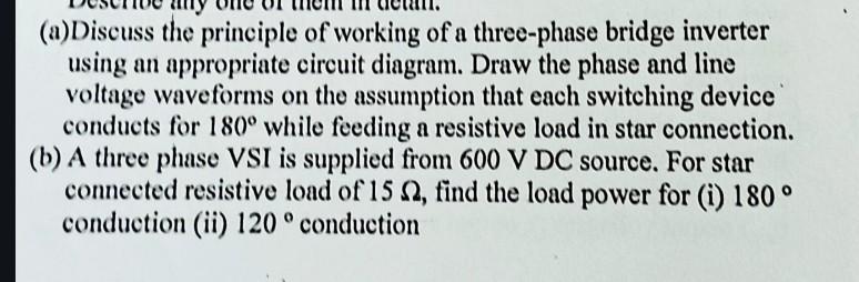 Solved (a)Discuss the principle of working of a three-phase | Chegg.com
