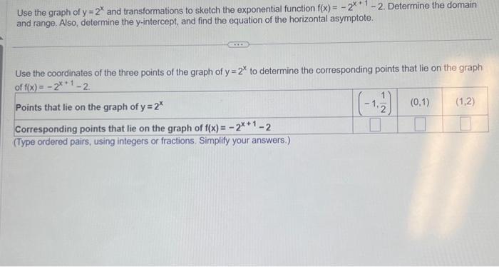 Solved Use the graph of y=2x and transformations to sketch | Chegg.com