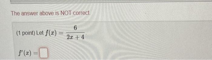 Solved The answer above is NOT correct. (1 point) Let | Chegg.com