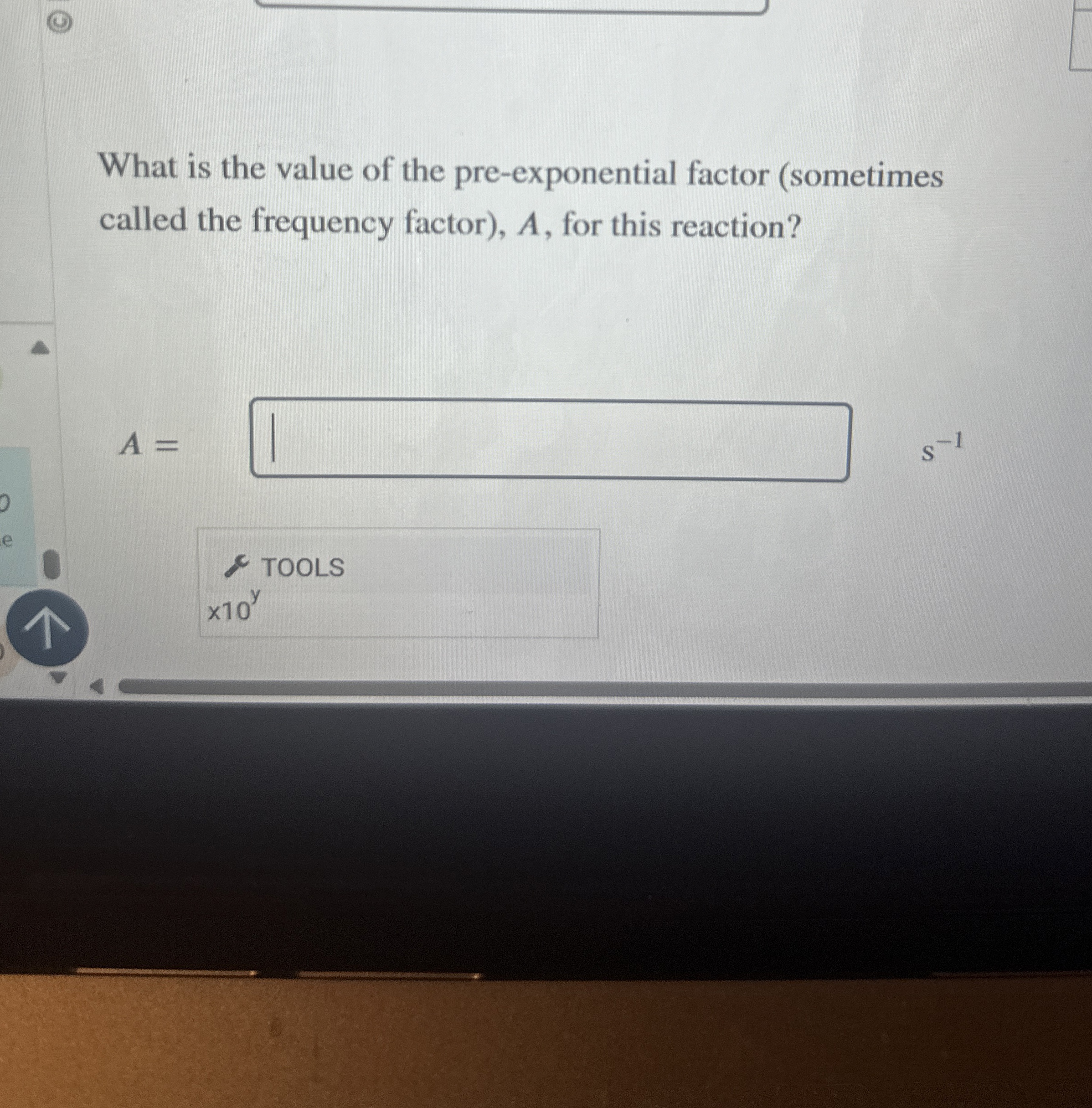 Solved What is the value of the pre-exponential factor | Chegg.com