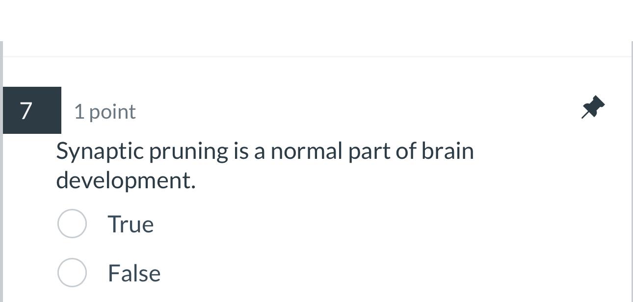 Solved 71 ﻿pointSynaptic pruning is a normal part of brain | Chegg.com