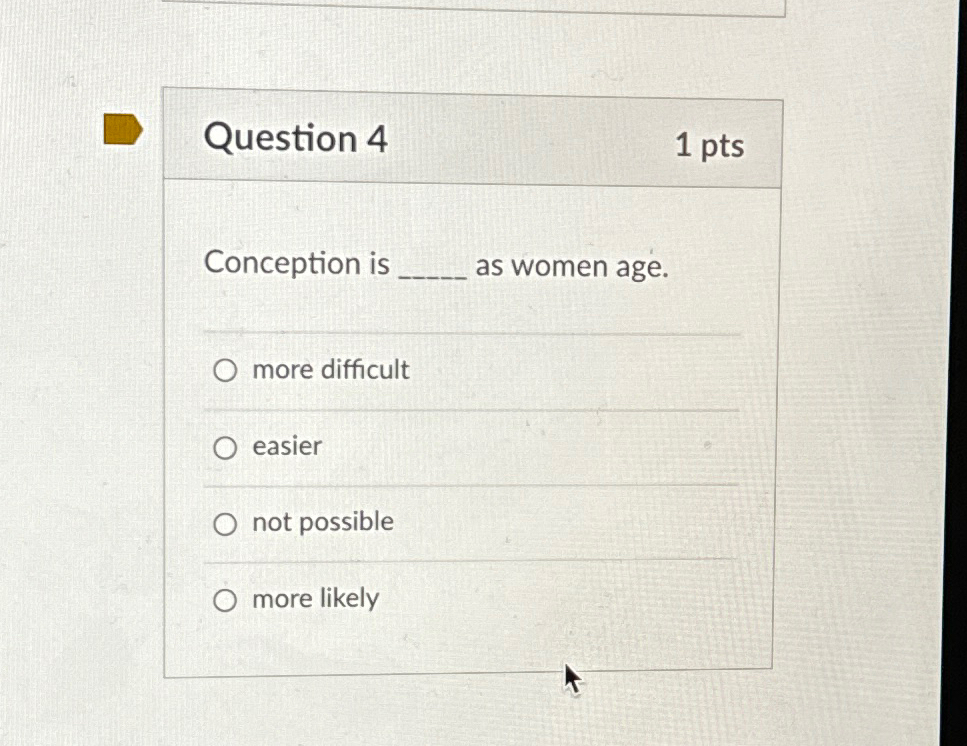 Solved Question 41ptsConception is as women age.more | Chegg.com