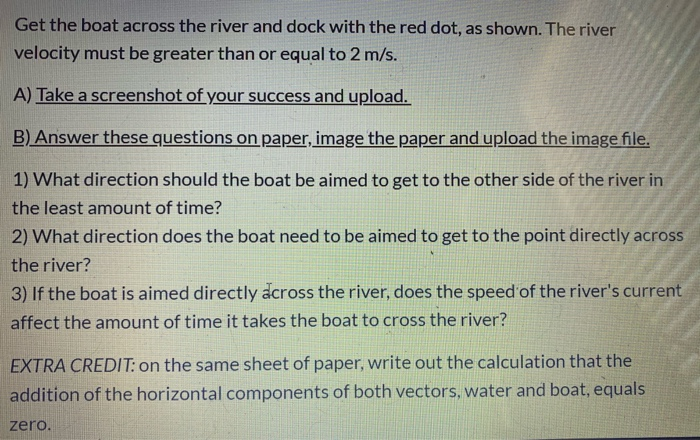 Solved Relative Velocity: Boat Crossing a River animation | Chegg.com
