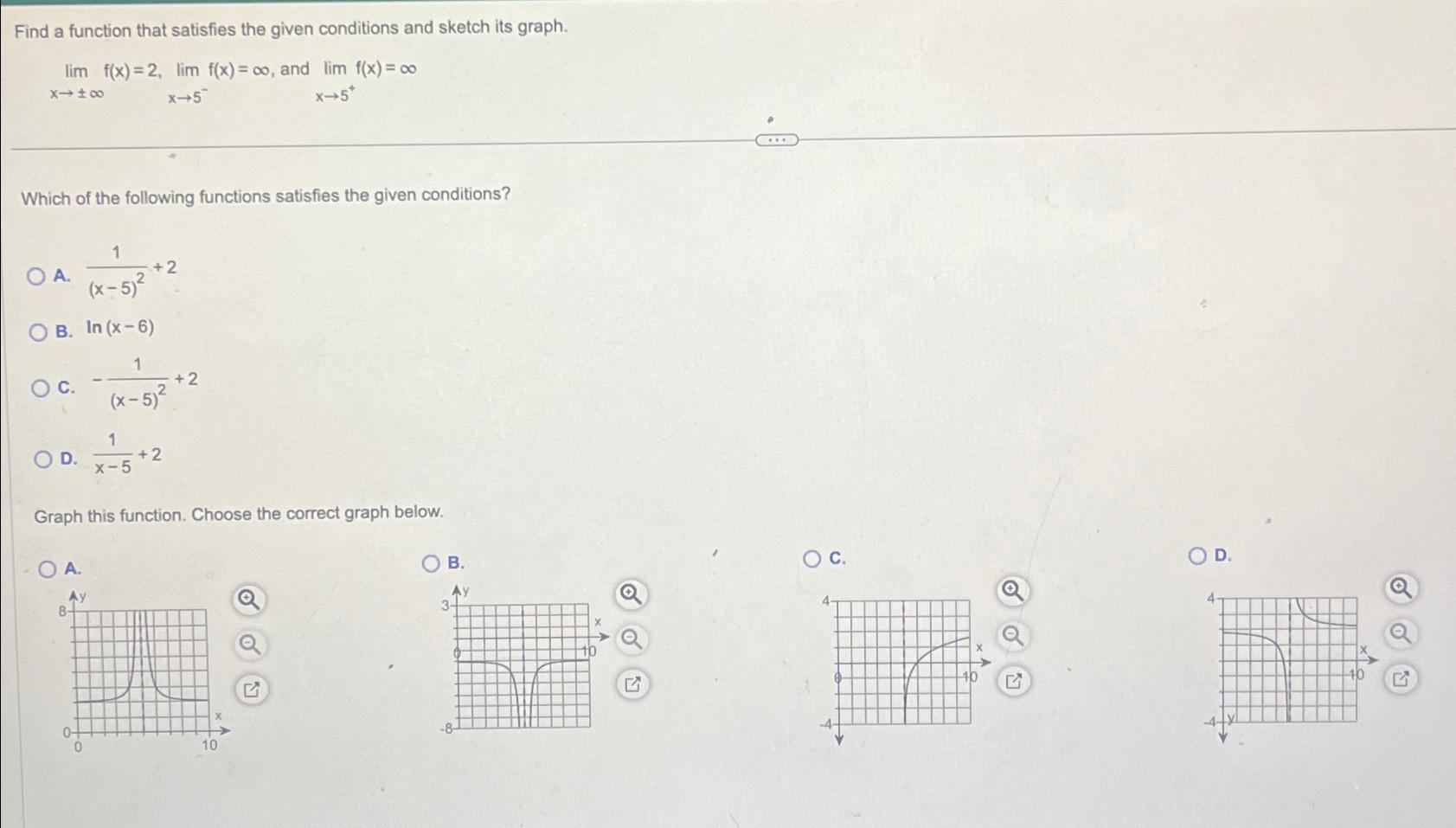 Solved Find a function that satisfies the given conditions | Chegg.com