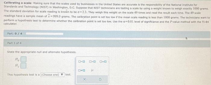 Solved Callbrating a scale: Making sure that the scales used | Chegg.com