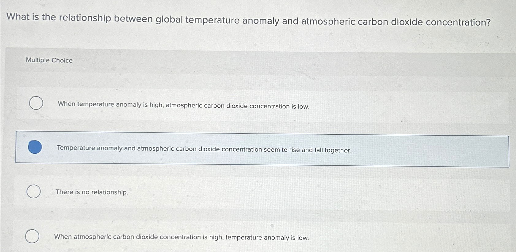 Solved What is the relationship between global temperature | Chegg.com