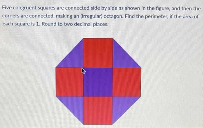 Solved Five congruent squares are connected side by side as | Chegg.com
