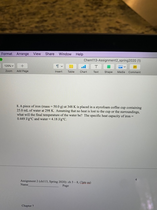 Solved Format Arrange View Share Window Help | Chegg.com