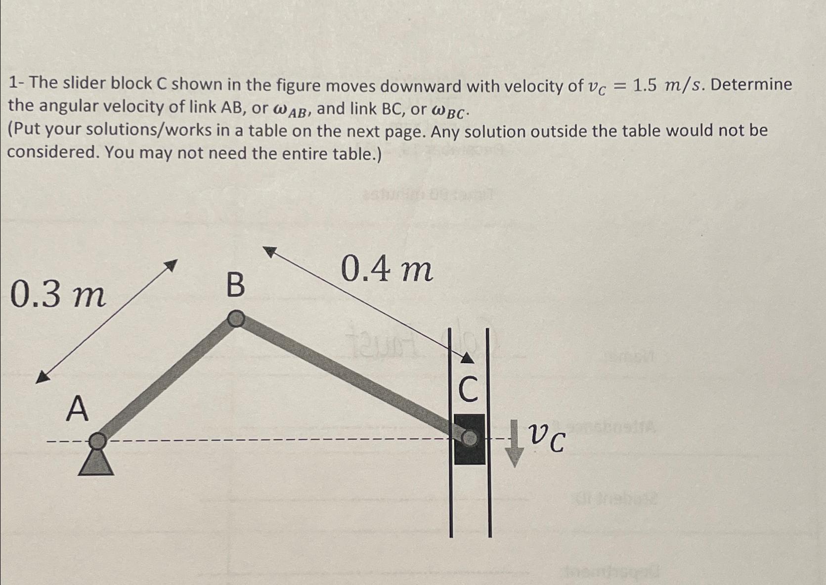 1- ﻿The slider block C ﻿shown in the figure moves | Chegg.com
