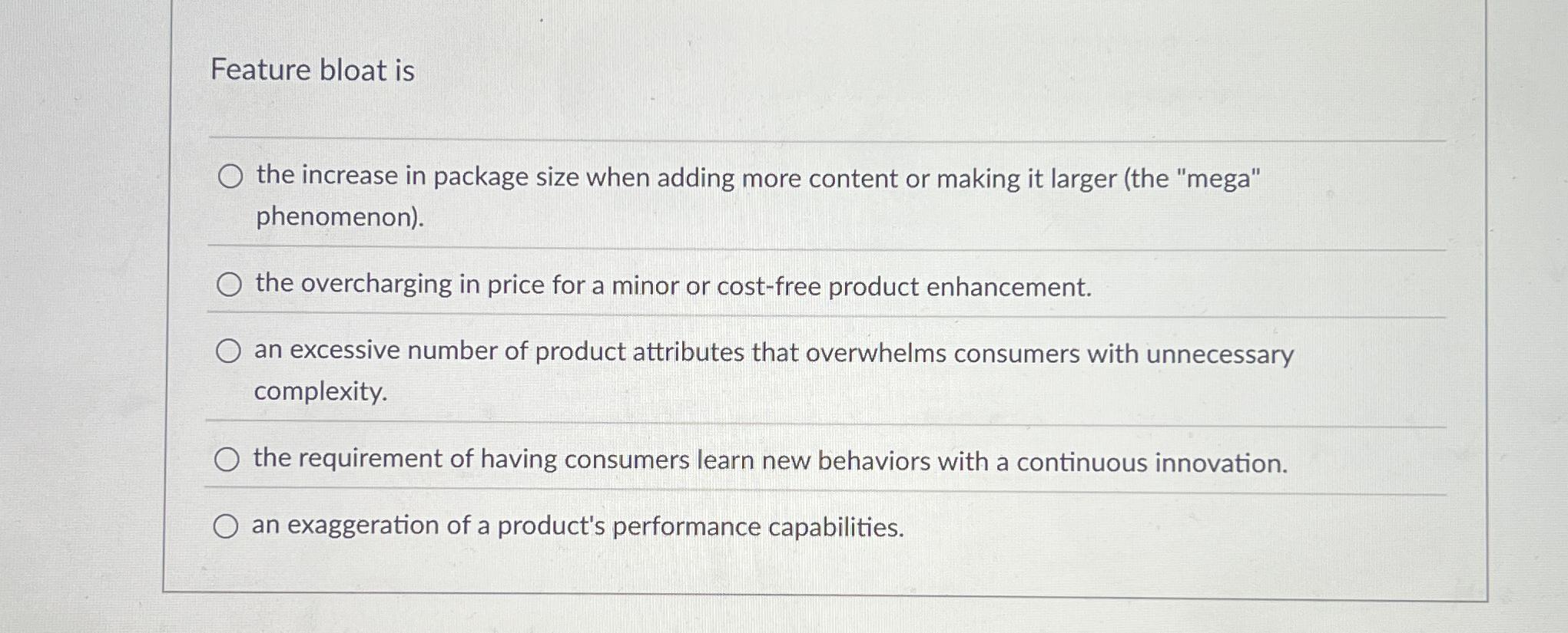 High Quality SOLUTION Feature bloat isthe increase in package size when ...