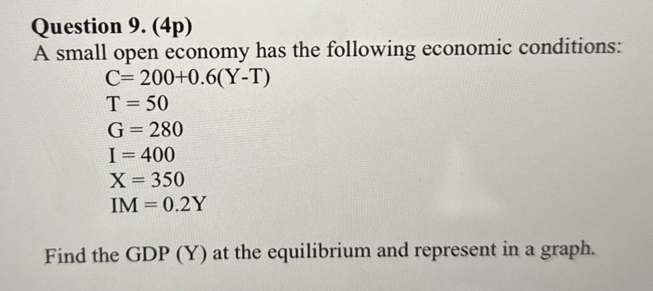 Question 9. (4p)A small open economy has the | Chegg.com