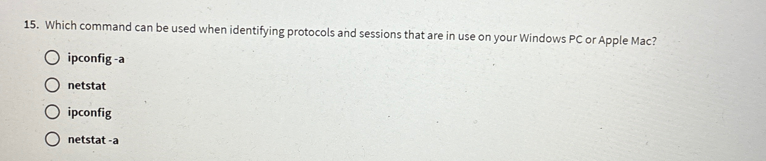 Solved Which command can be used when identifying protocols | Chegg.com