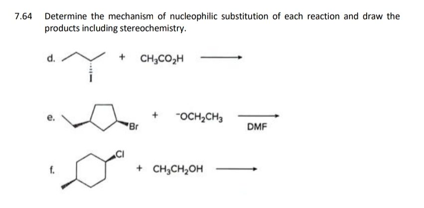 Solved Determine the mechanism of nucleophilic substitution | Chegg.com
