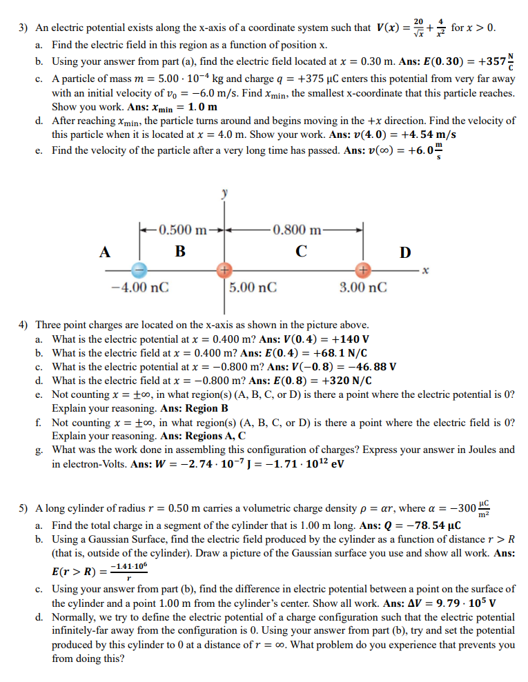 Solved Electric Potential & Potential Energy. Please solve | Chegg.com