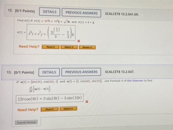 Solved 12. [0/1 Points] DETAILS PREVIOUS ANSWERS SCALCET8 | Chegg.com