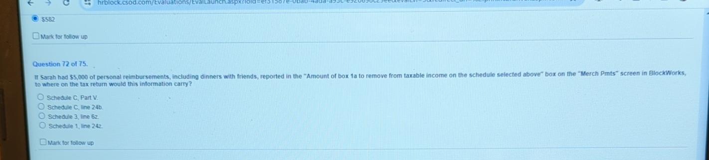Solved $5$2Mark for follow upQuestion 72 ﻿of 75. ﻿to where | Chegg.com