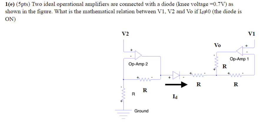 Solved Two ideal operational amplifiers are connected with a | Chegg.com