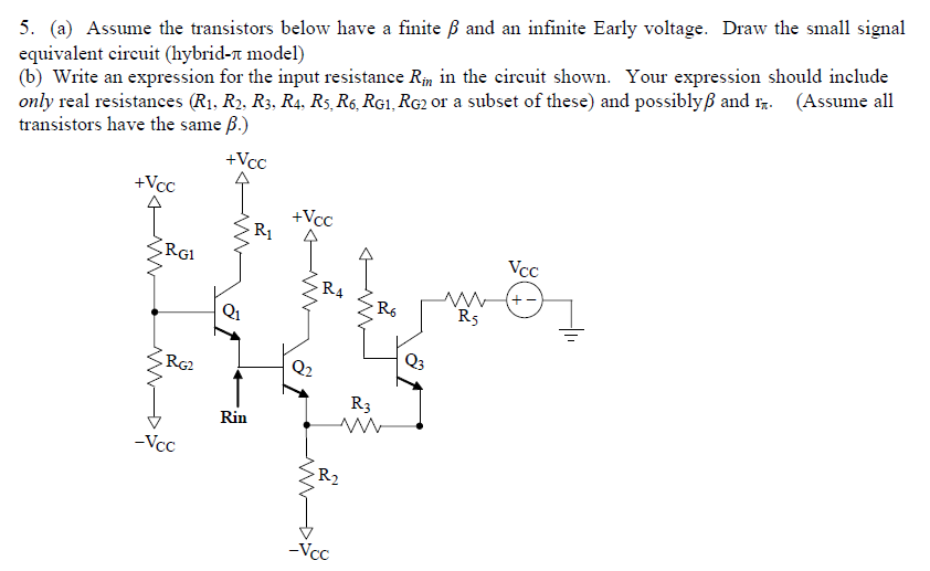 Solved (a) ﻿Assume the transistors below have a finite | Chegg.com