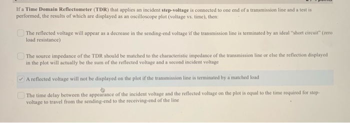 Solved If a Time Domain Reflectometer (TDR) that applies an | Chegg.com