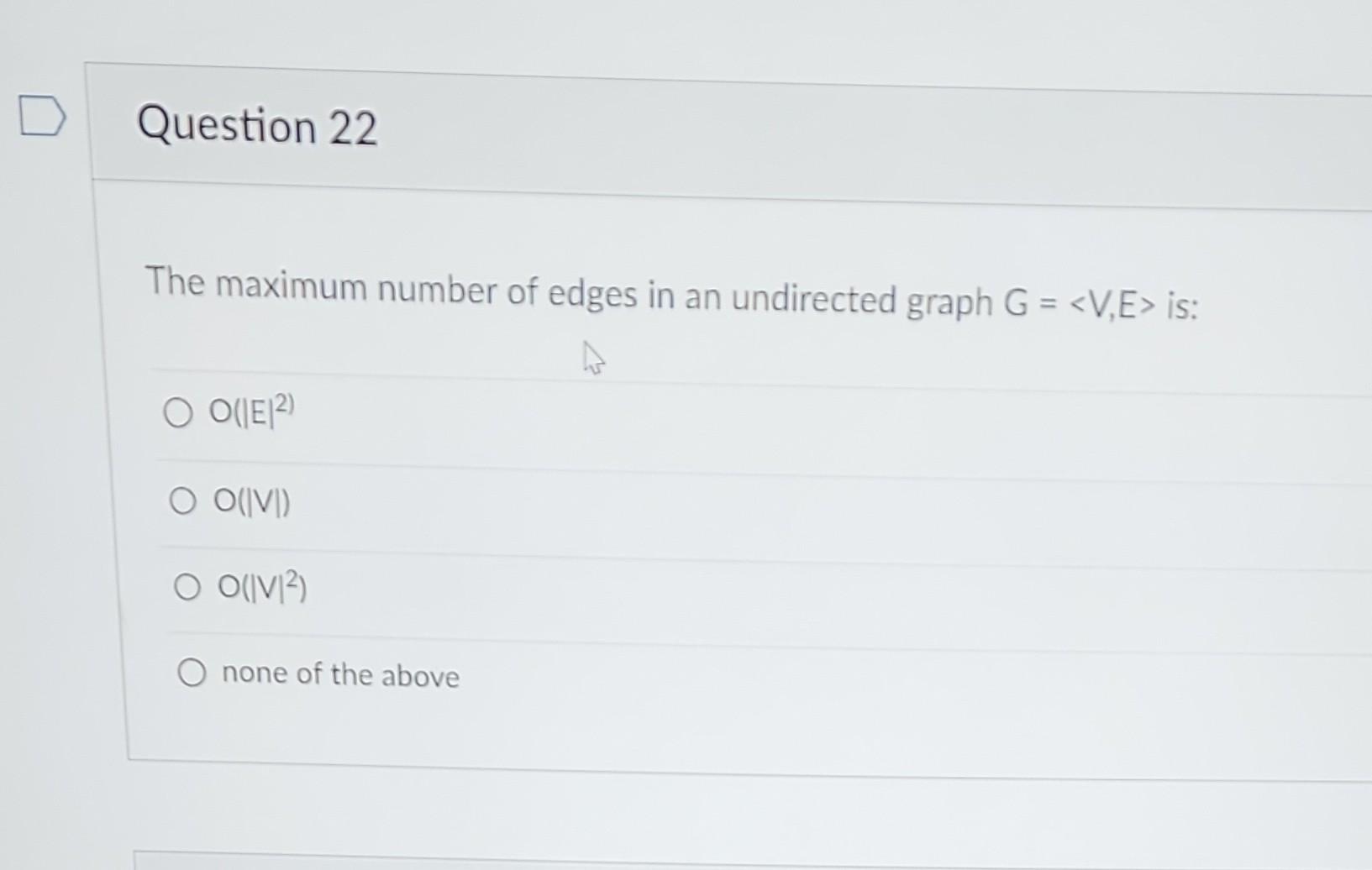 Solved The maximum number of edges in an undirected graph | Chegg.com