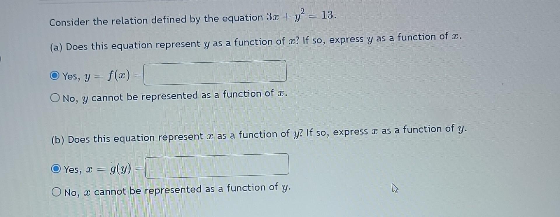 Solved Consider the relation defined by the equation | Chegg.com