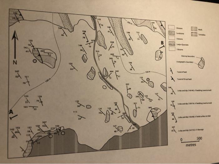 A map of the Valenta Cove area was compiled from | Chegg.com