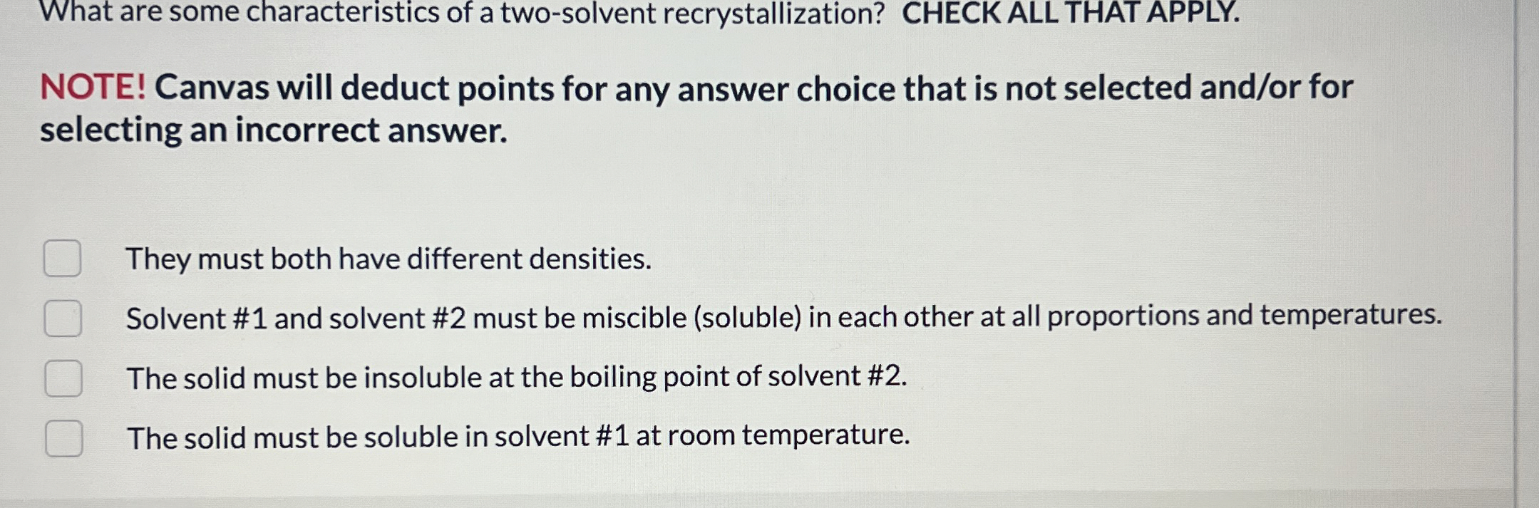Solved What are some characteristics of a two-solvent | Chegg.com