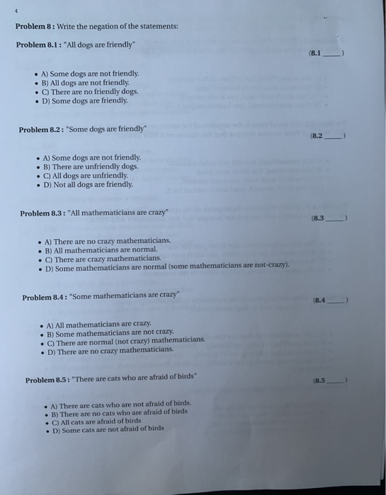 Solved April 12 Math 103 Homework 7 Logic Name (printed): | Chegg.com
