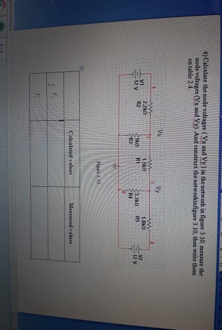 Solved 4) Calculate the node voltages (Vx and Vy) in the | Chegg.com