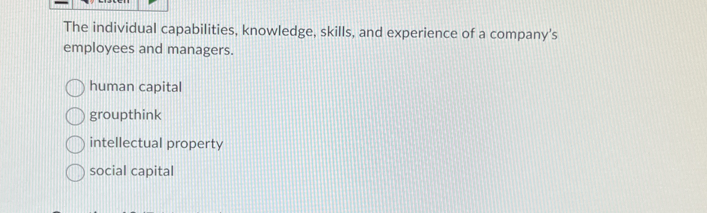Solved The individual capabilities, knowledge, skills, and | Chegg.com