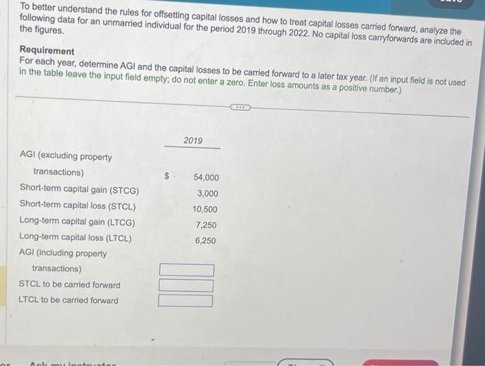 Solved To better understand the rules for offsetting capital | Chegg.com