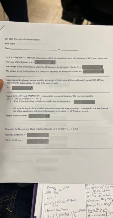 Solved For a frut degree f - C filter with a Capacitasee ufo | Chegg.com