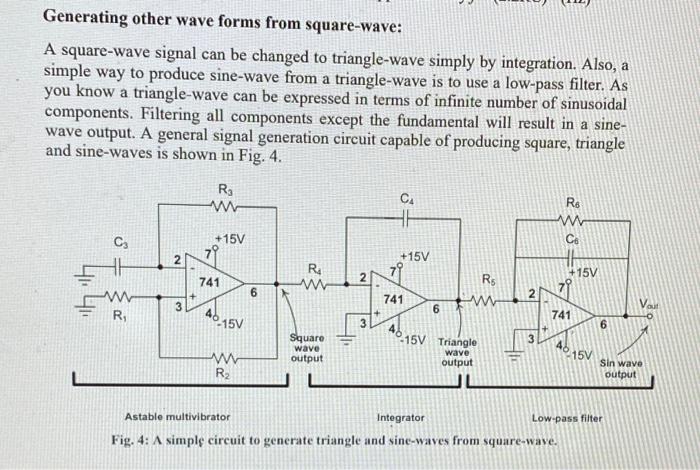 Solved 1 The oscillator of Fig. 3 to provide square wave | Chegg.com