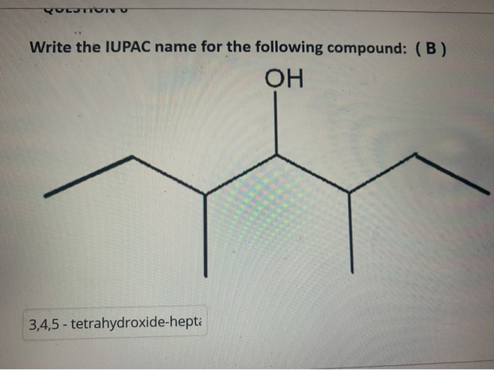 Solved LOTTO Write the IUPAC name for the following | Chegg.com