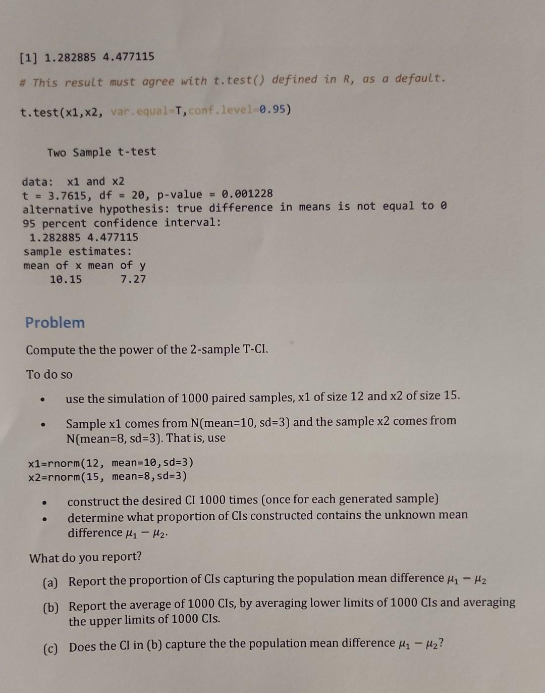 Solved Let Xi=(xi1,xi2,⋯,xini),i=1,2, be two independent | Chegg.com