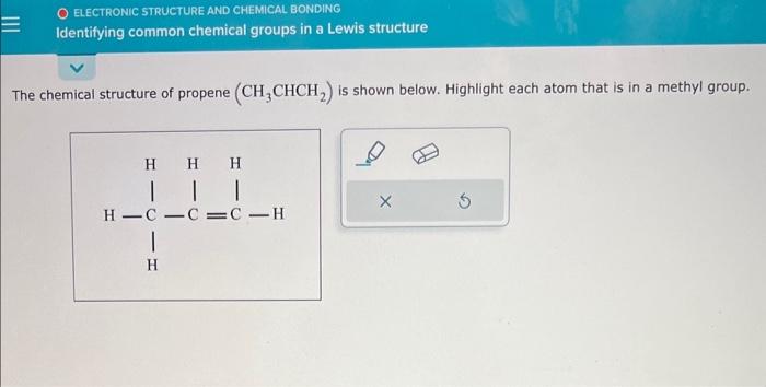 Solved The chemical structure of propene (CH3CHCH2) is shown | Chegg.com