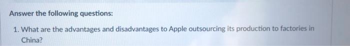 Solved 29 CASE OUTSOURCING AND VERTICAL INTEGRATION AT APPLE | Chegg.com