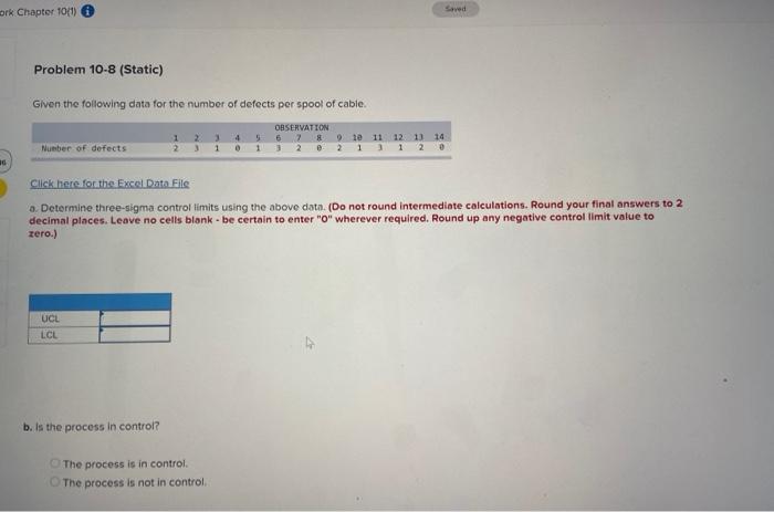 Solved Problem 10-8 (Static) Given the following data for | Chegg.com