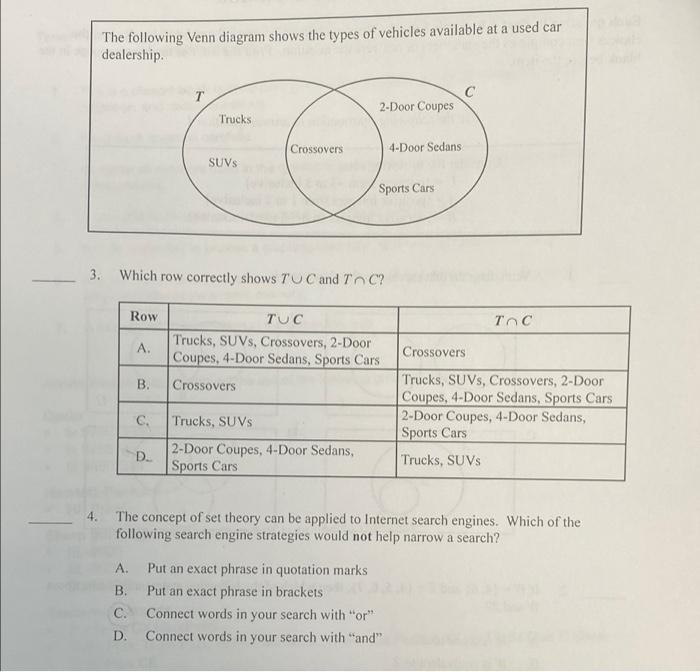 Solved The following Venn diagram shows the types of | Chegg.com