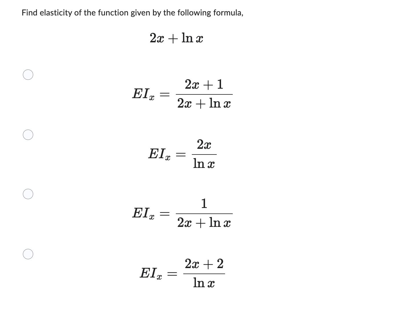 Solved Find elasticity of the function given by the | Chegg.com