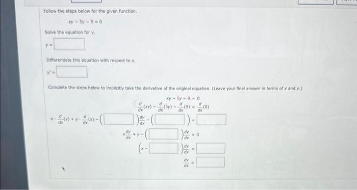 Solved Follow the steps below for the given function. | Chegg.com