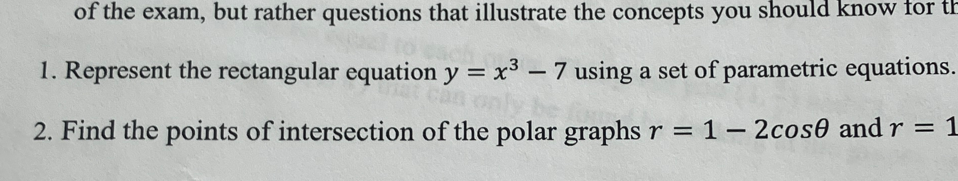 Solved Find the points of intersection of the polar graphs | Chegg.com