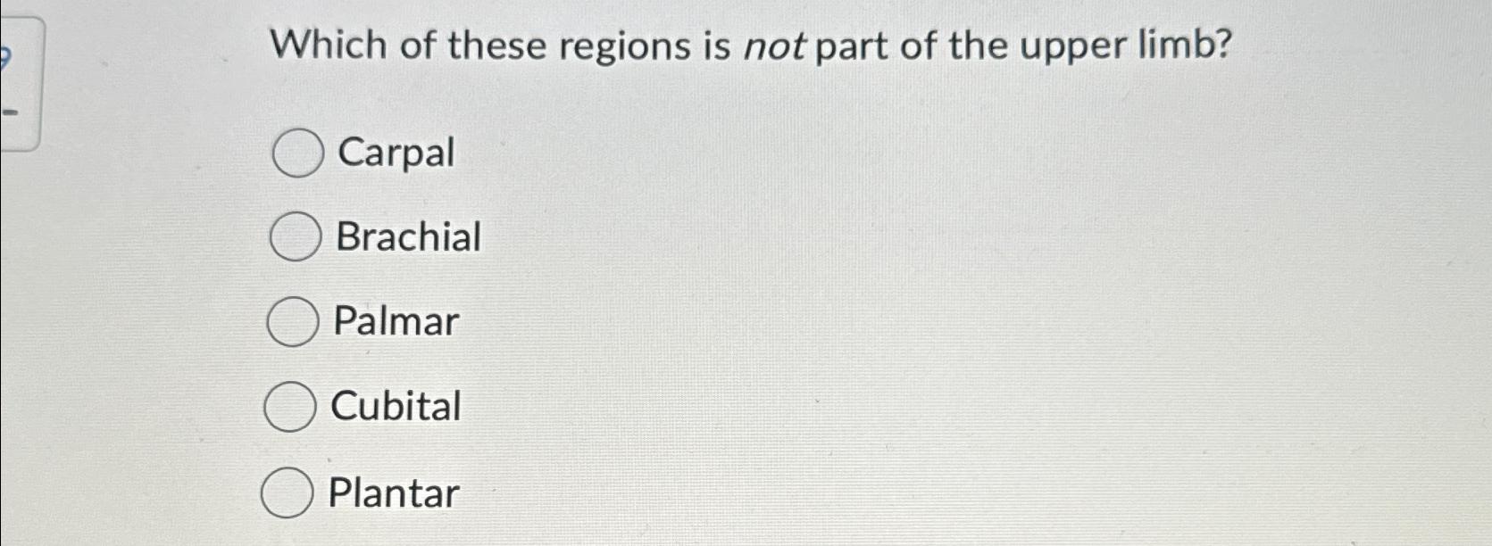 Solved Which of these regions is not part of the upper | Chegg.com