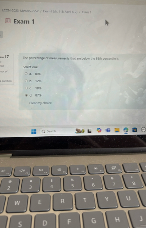 Solved ECON-2023-MW01525SP / ﻿Exam I (ch. 1-3; April 6-7) / | Chegg.com